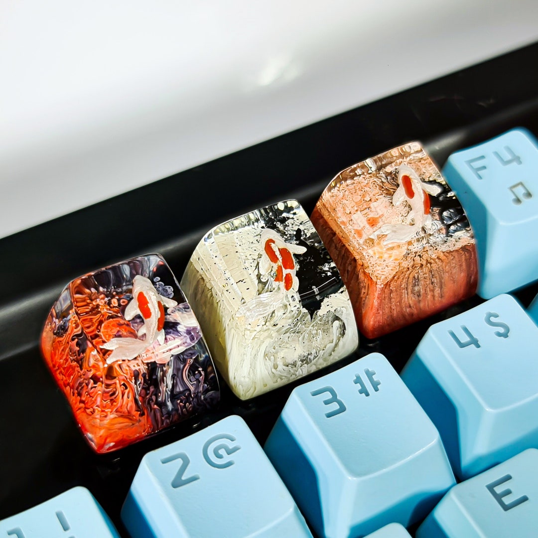 Red and Black Koi Keycap, White and Black Koi, Koi Fish for Cherry Mx ...