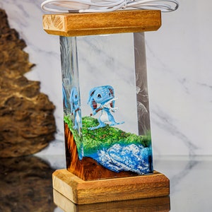 L.O.L Night Light, Gaming Lamp Decoration, Epoxy Resin Table Lamp, Wood ...