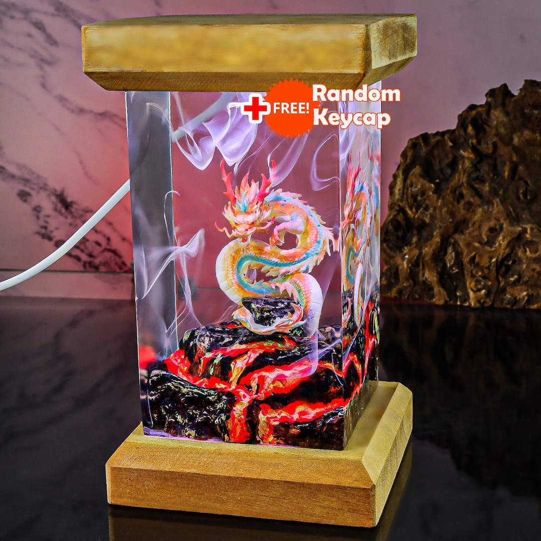 Dragon Lamp, Custom Anime Night Lamp, Epoxy Resin Lamp, Handmade Resin ...