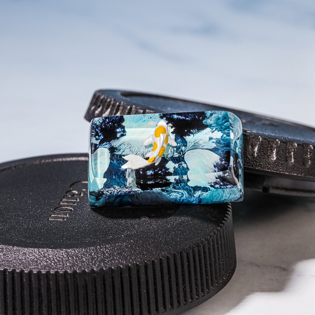 Blue Koi Fish Keycap, Koi Fish SA Profile Keycap, Handmade Artisan ...