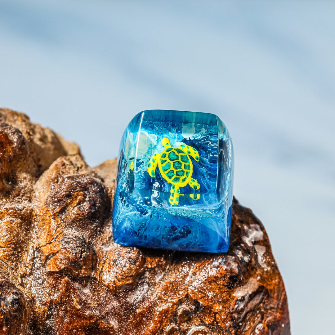 Blue Turtle SA Profile Keycap, Handmade Artisan Keycap, Custom Keycap ...