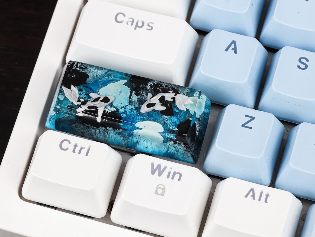 Blue Koi Fish Keycap, Koi Fish SA Profile Keycap, Handmade Artisan ...