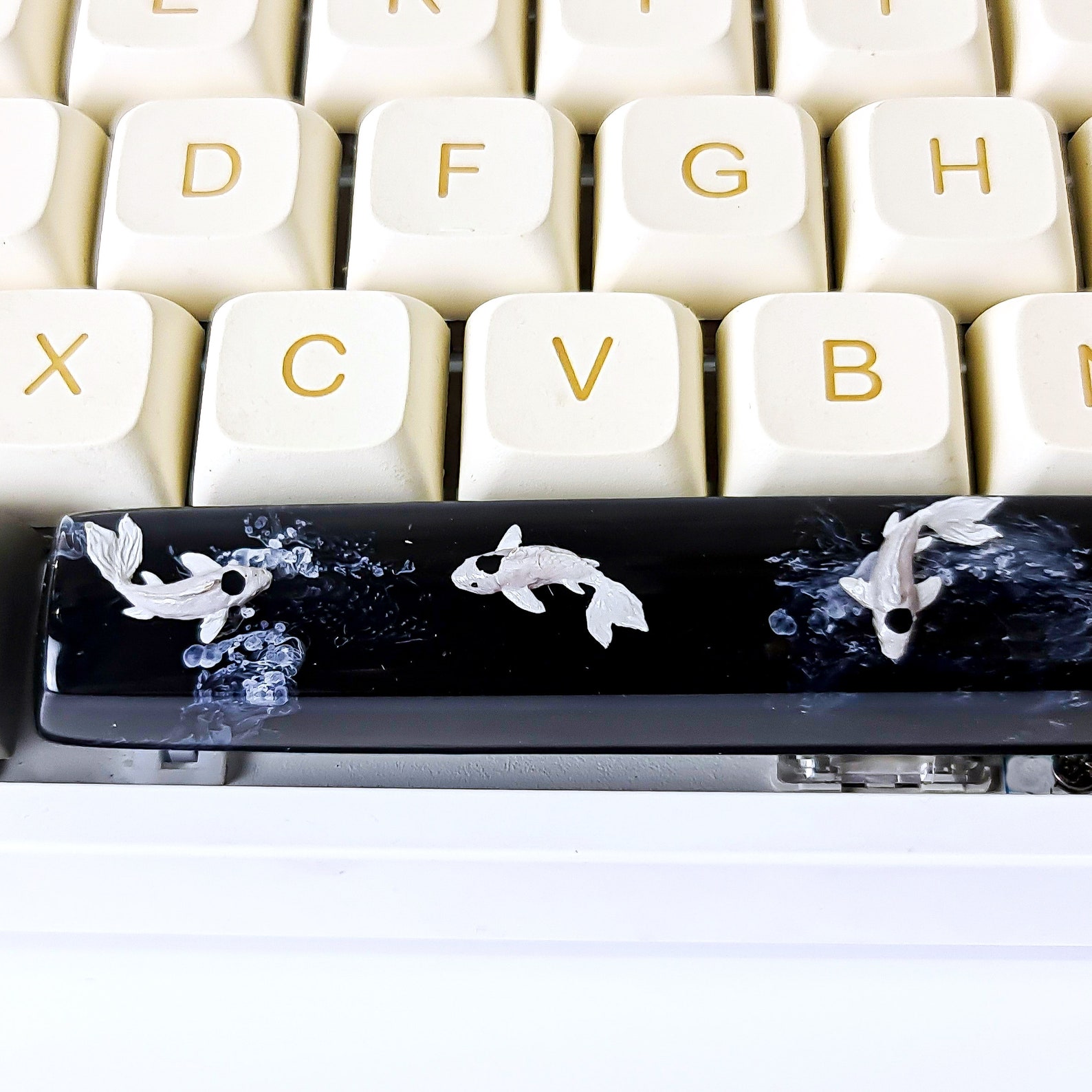Black and White Koi Spacebar Koi Fish Resin OEM SA Profile - Etsy