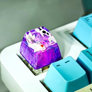 Purple and Blue Koi Keycap, Pink Fish Keycap, Custom Keycap, Artisan ...