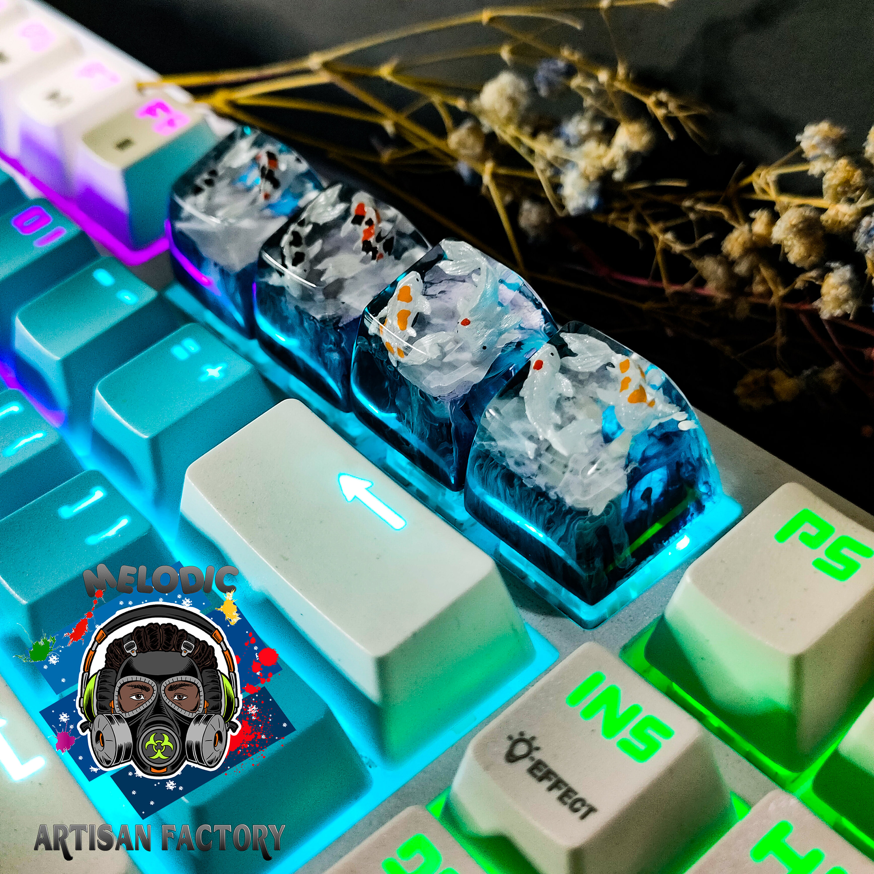 Black Koi Keycap, Koi Fish Resin Keycaps, Handmade Artisan Keycap ...