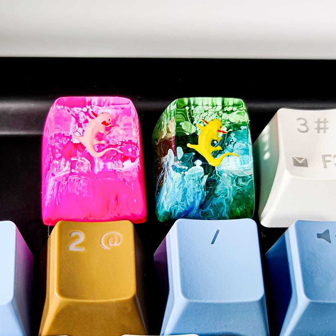 Axolotl Artisan Keycap, Custom Keycap, Artisan Keycap, Cherry Mx ...