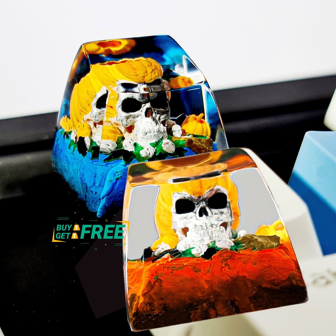Skullcap Keycap, Halloween Keycaps, Skullcap Pumpkin Keycap, Horror ...