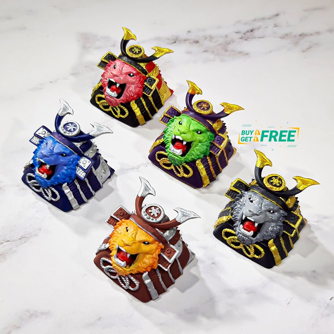 Tiger Sa.mur.ai Keycap Artisan, Handmade Keycap, Sam.urai Keycap for ...
