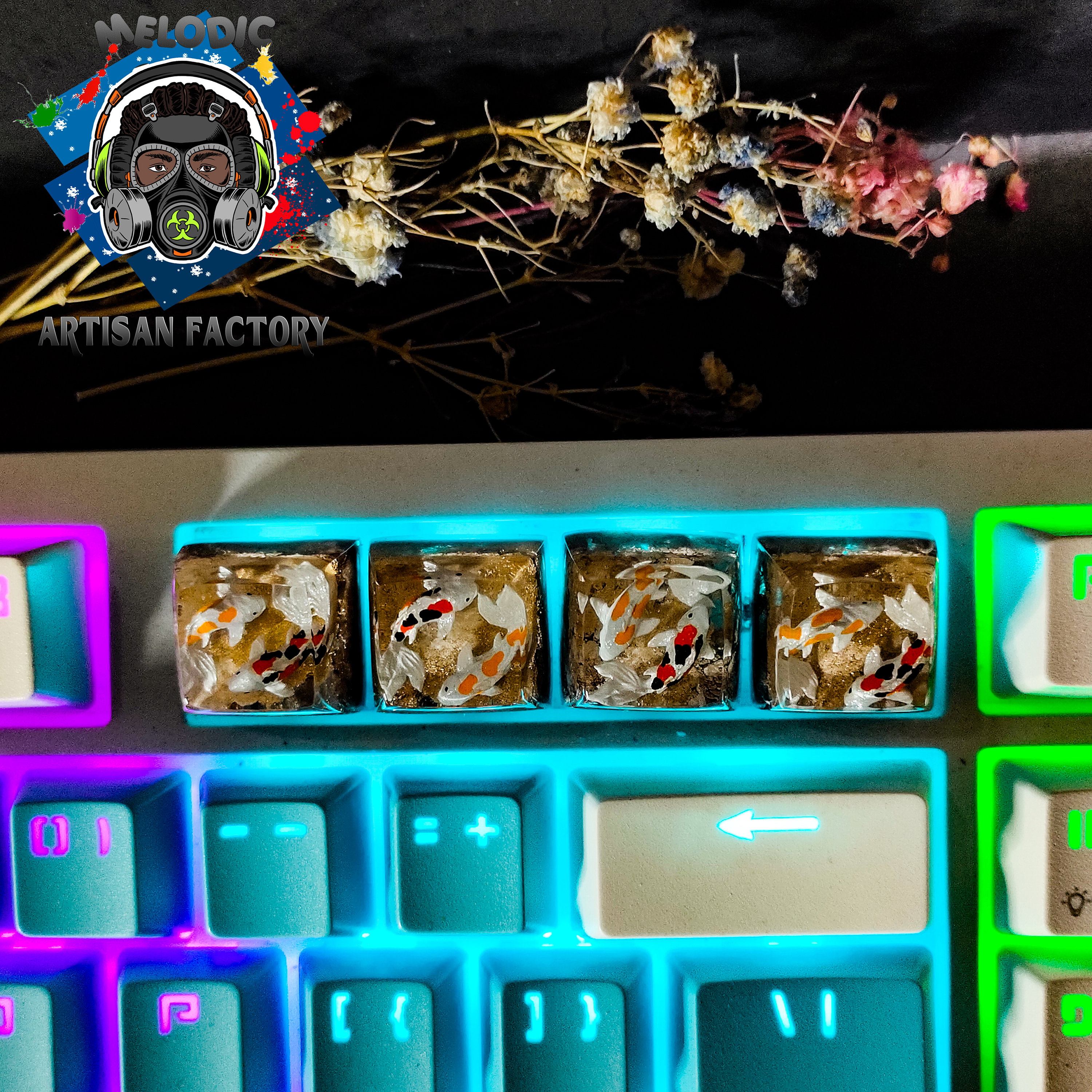Gold Koi Keycap, Koi Fish Resin Keycaps, Handmade Artisan Keycap ...