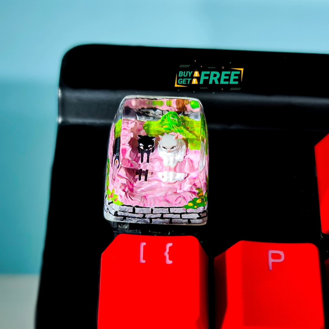 Cat Keycap, Custom Keycap, Artisan Handmade Keycap, Anime Keycap ...
