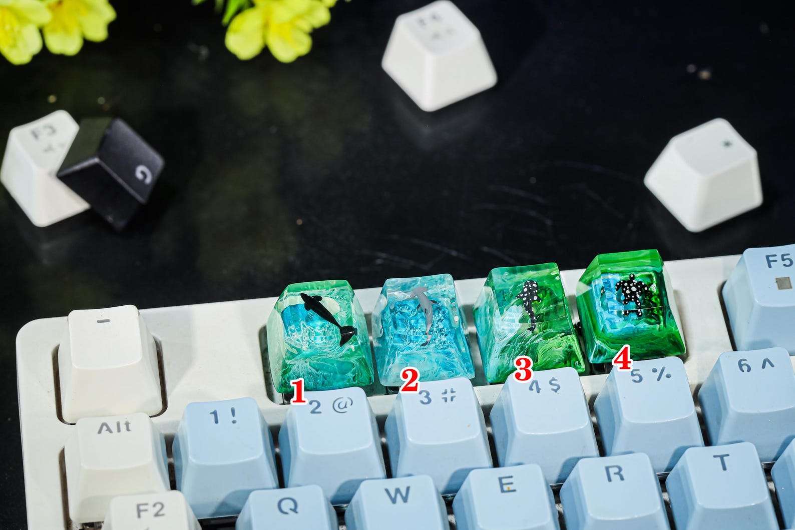 Hammerhead Shark Keycap, Sea Turtle Keycap, Whale Shark, Koi Fish Resin ...