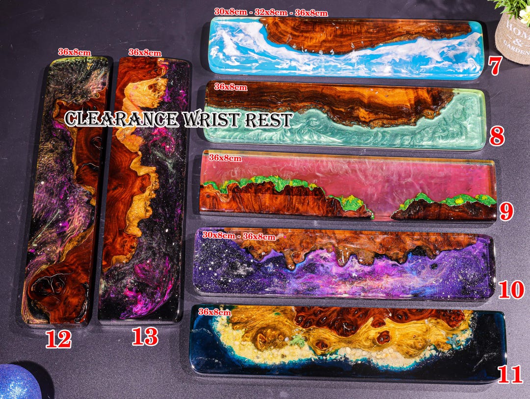 CLEARANCE Resin and Wood Wrist Rest, Black and White Resin Wrist Rest ...