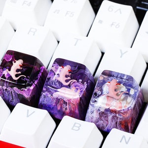 Purple Axolotl Artisan Keycap, Custom Keycap, Artisan Keycap, Cherry Mx ...