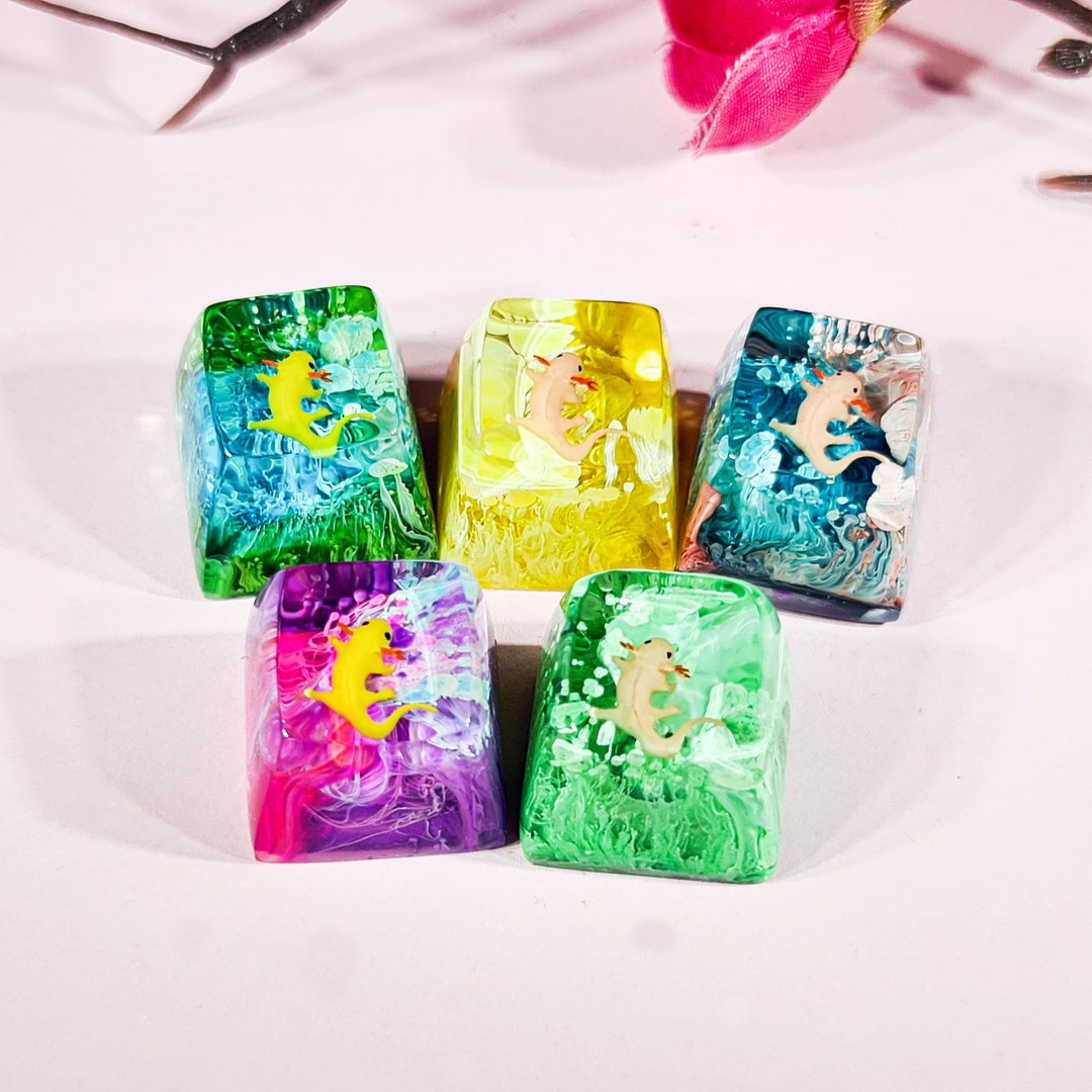 Axolotl Artisan Keycap, Custom Keycap, Artisan Keycap, Cherry Mx ...
