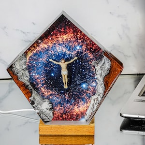 Jesus Resin Wood Nitht Lights Desk Decor: Christian Bedside / Table ...