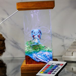 L.O.L Night Light, Gaming Lamp Decoration, Epoxy Resin Table Lamp, Wood ...