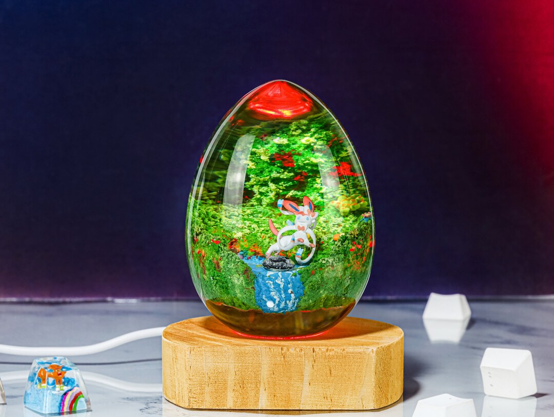Sylveon Pokemon Epoxy Lamp Custom Pokemon Night Light - Etsy