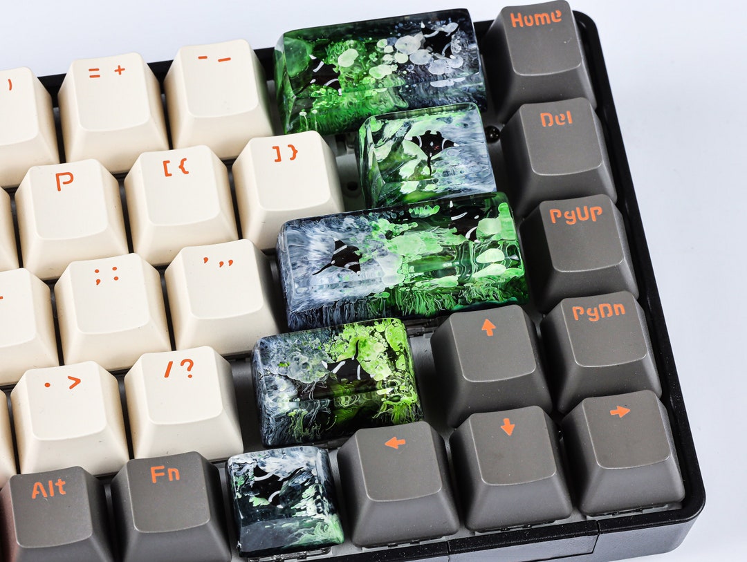 Manta Ray Keycap, Green Manta Ray SA Profile Keycap, Handmade Artisan ...