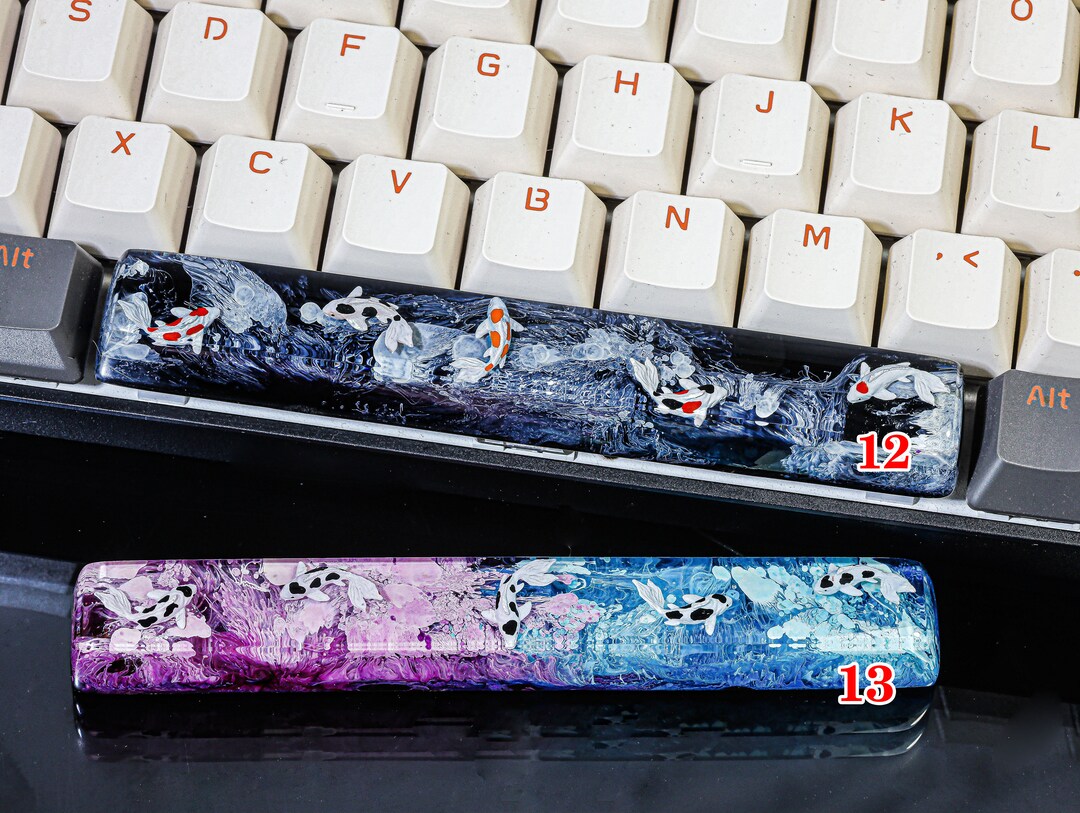 Koi Fish Spacebar, Sword Spacebar, Custom Spacebar, Artisan Keycap ...