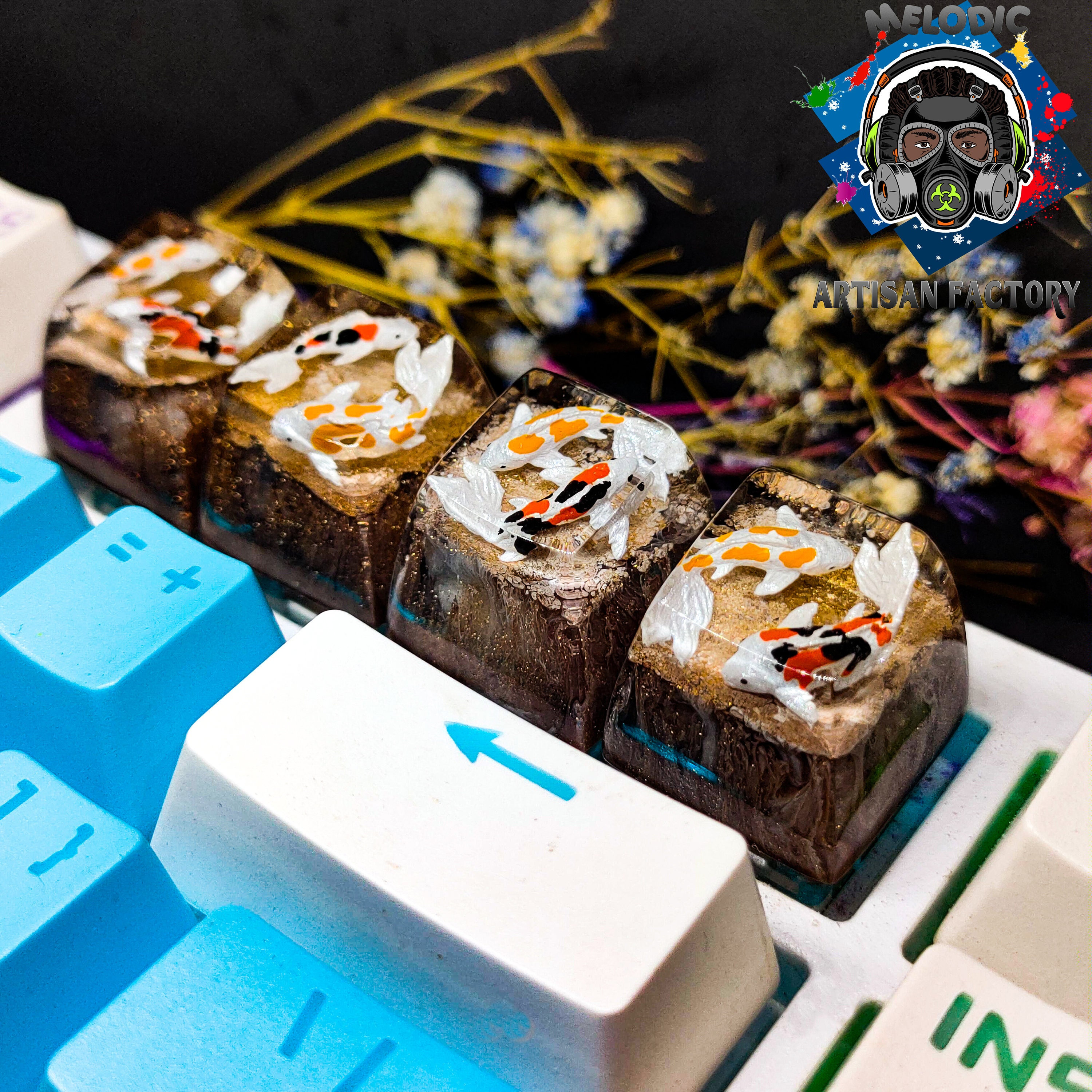 Gold Koi Keycap, Koi Fish Resin Keycaps, Handmade Artisan Keycap ...