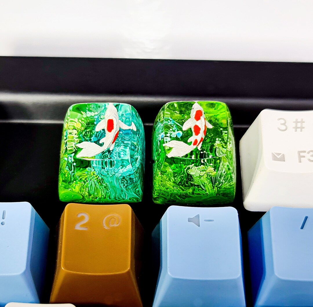 Green Koi Keycap, Koi Fish for Cherry Mx Keycap, Custom Keycap, Artisan ...