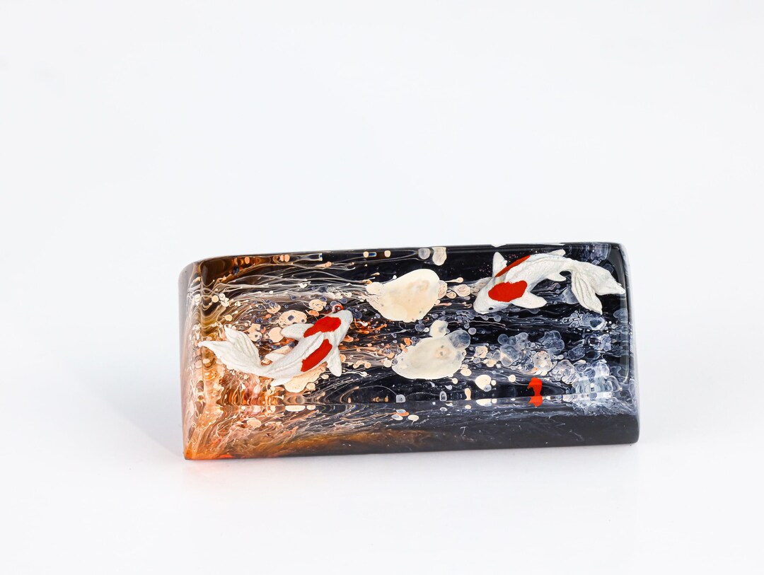Red Koi Fish Keycap, Koi Fish SA Profile Keycap, Handmade Artisan ...