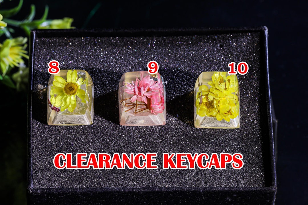 CLEARANCE Flower Keycap, Green Flower Keycap Artisan Keycap, Keycap Set ...