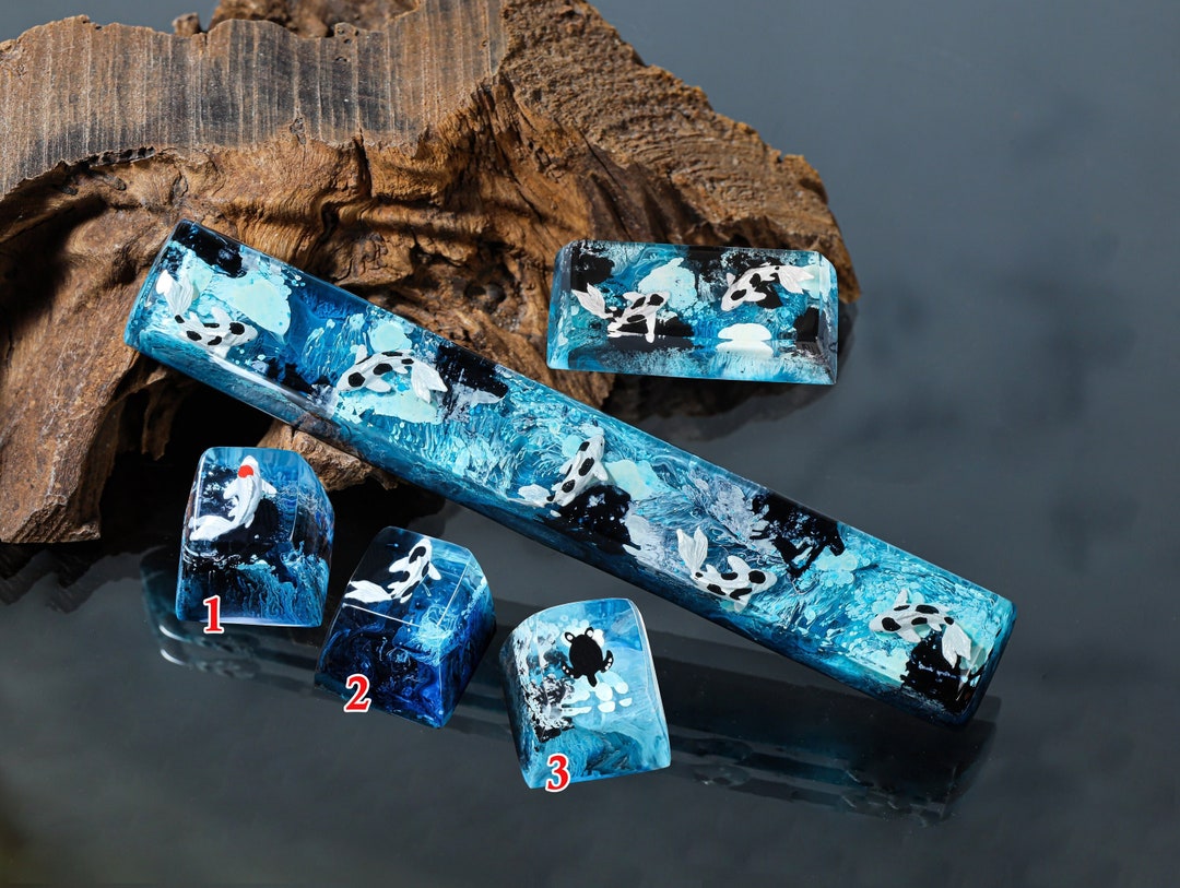 Blue Koi Spacebar, Koi Fish Resin OEM SA Profile Key Cap, Koi Fish ...