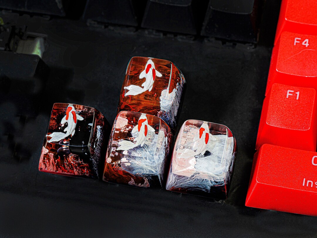 Red Koi Keycap, Koi Fish for Cherry Mx Keycap, Custom Keycap, Artisan ...