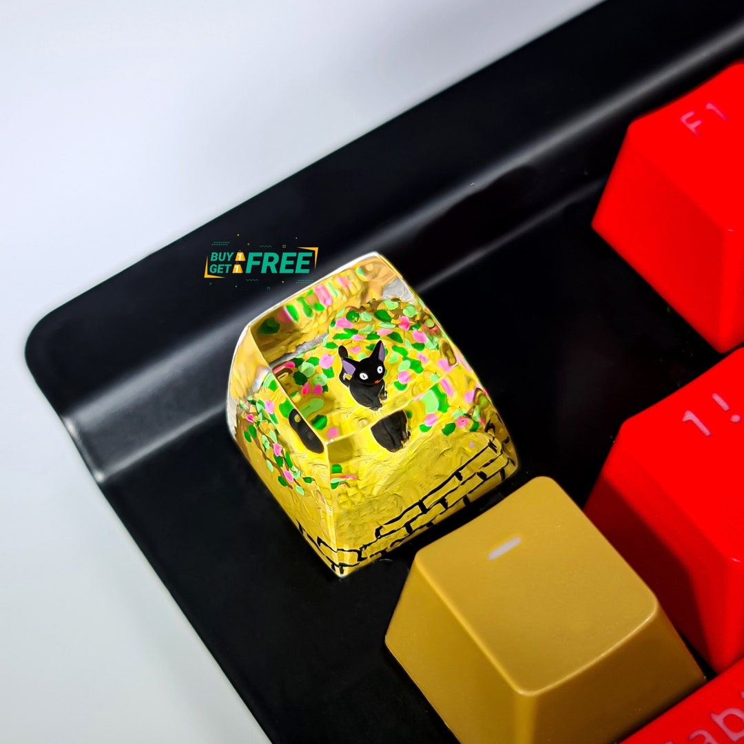 Black Cat Keycap, Custom Keycap, Artisan Handmade Keycap, Cherry Mx ...