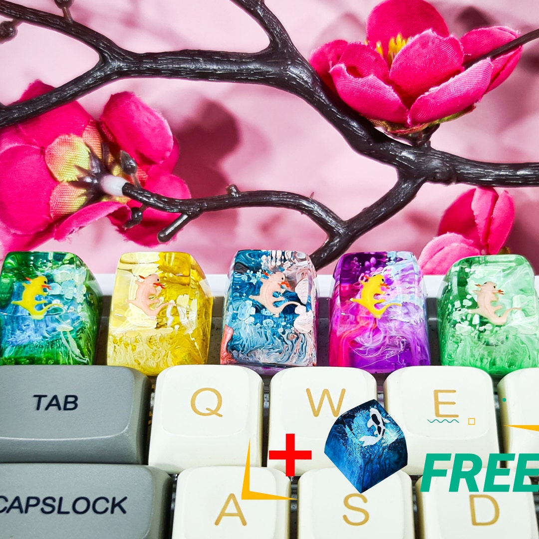 Axolot Keycap Axolotl Resin Keycaps Handmade Artisan Keycap - Etsy
