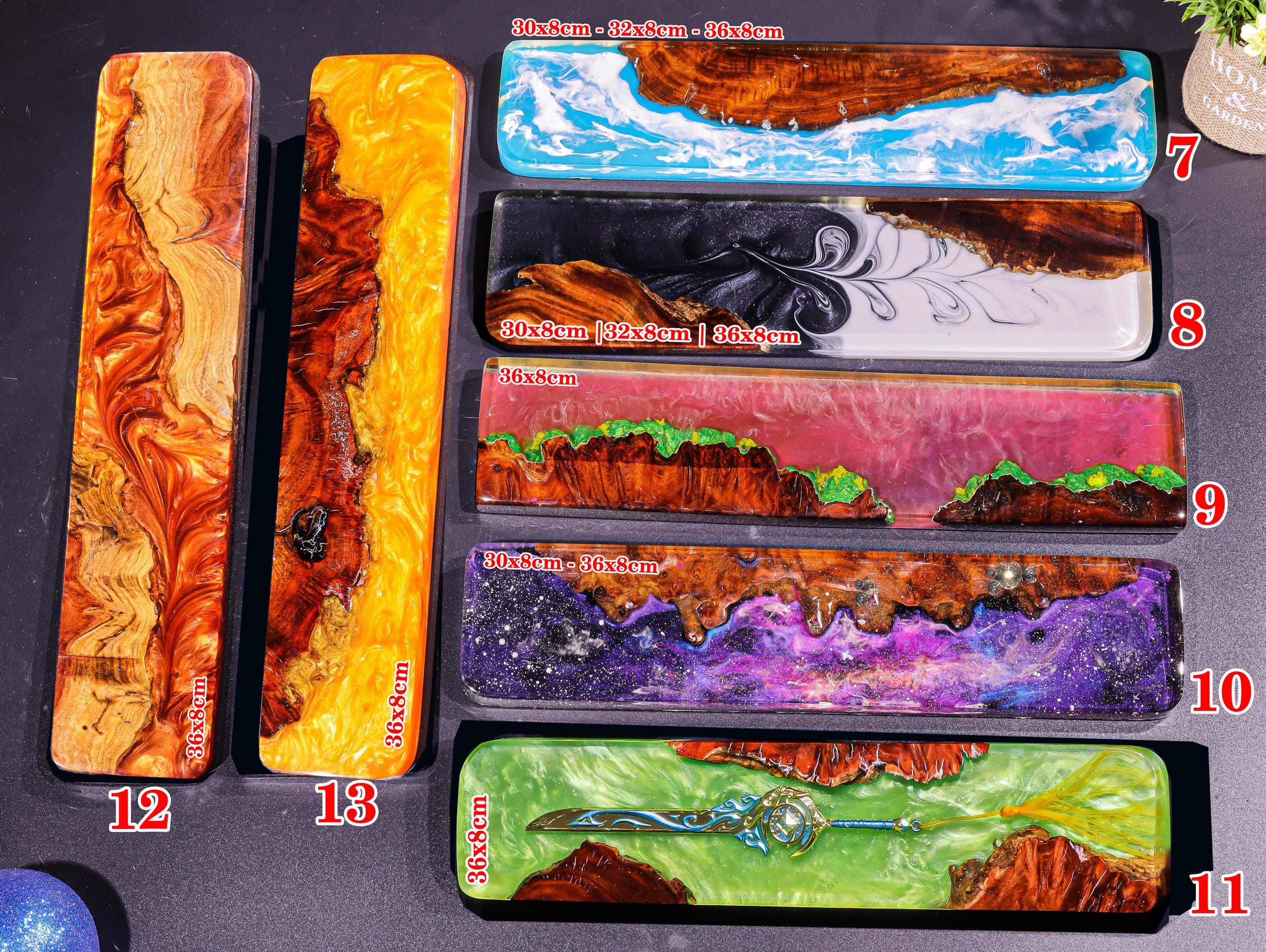 CLEARANCE Resin and Wood Wrist Rest, Black and White Resin Wrist Rest ...