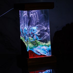 L.O.L Night Light, Gaming Lamp Decoration, Epoxy Resin Table Lamp, Wood ...