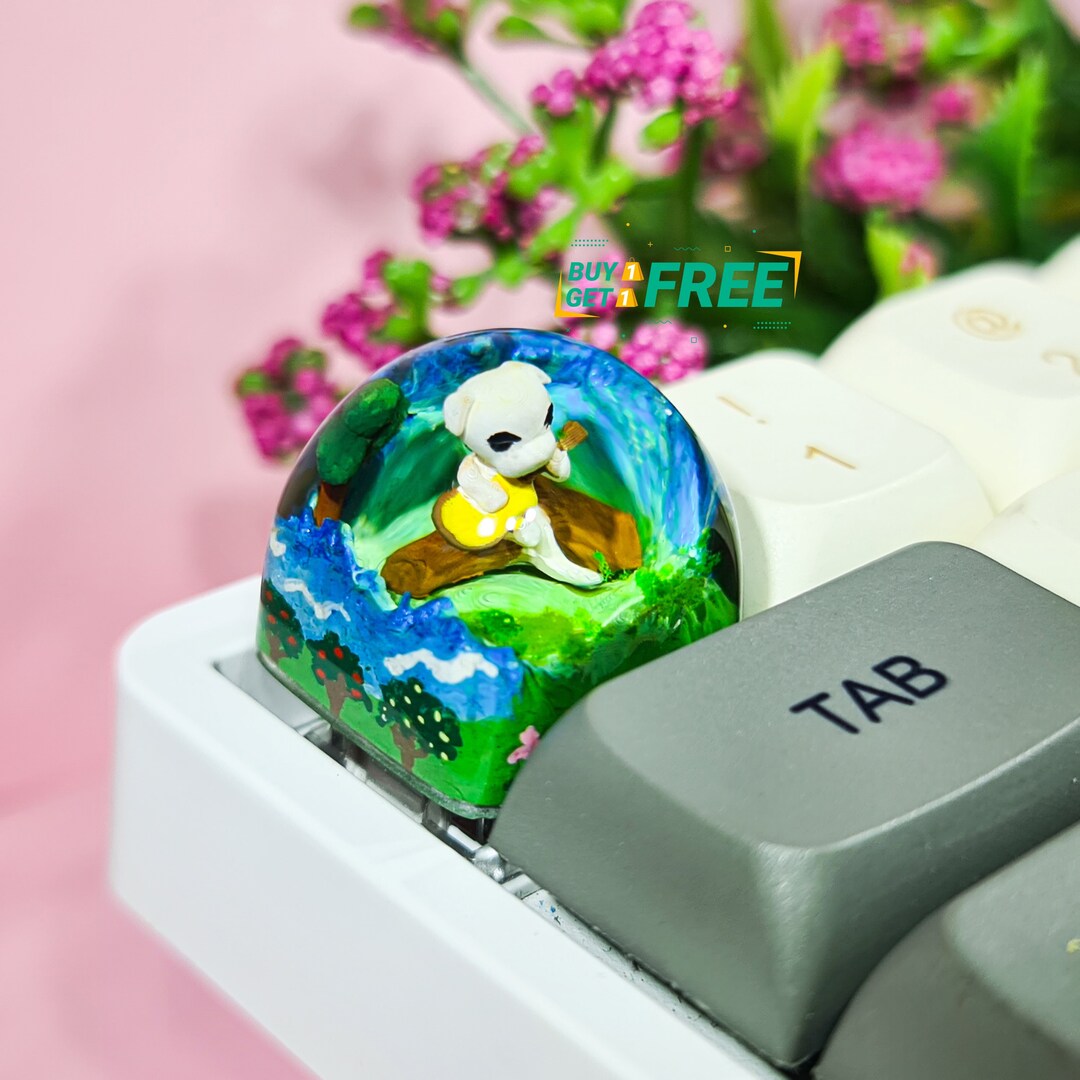 K.. S.lider Keycap, Ani.m.al Cr.ossi.ng Keycap, Custom Keycap, Artisan ...