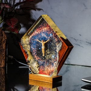 Jesus Resin Wood Nitht Lights Desk Decor: Christian Bedside / Table ...