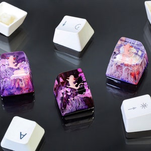 Purple Axolotl Artisan Keycap, Custom Keycap, Artisan Keycap, Cherry Mx ...