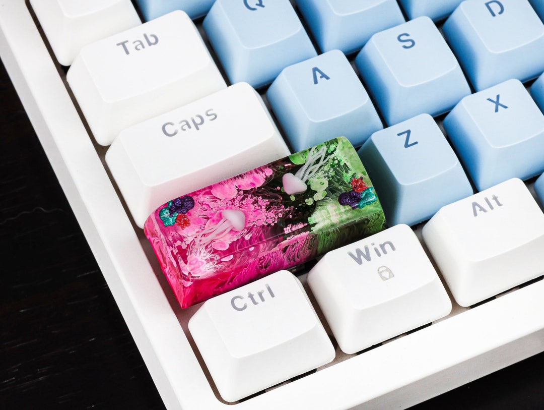 Jellyfish Keycap, Green Pink Jellyfish SA Profile Keycap, Handmade ...