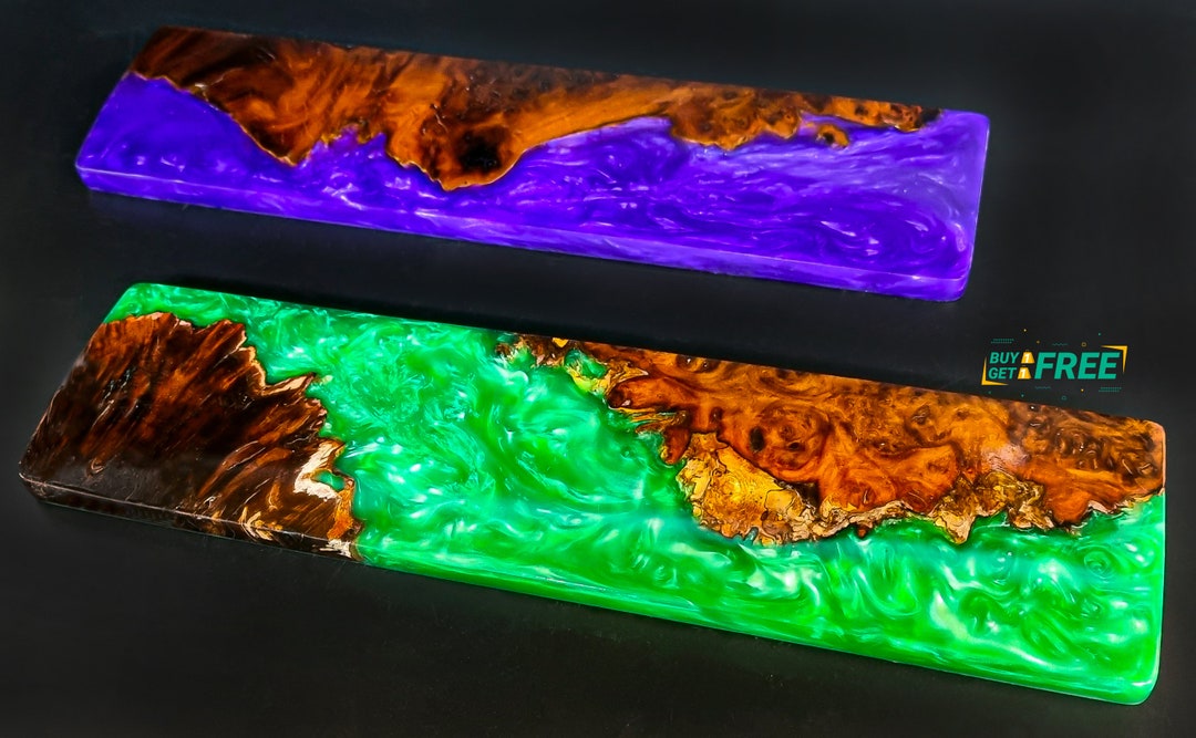 Resin and Wood Wrist Rest, Green Resin Wrist Rest, Custom Wrist Rest ...
