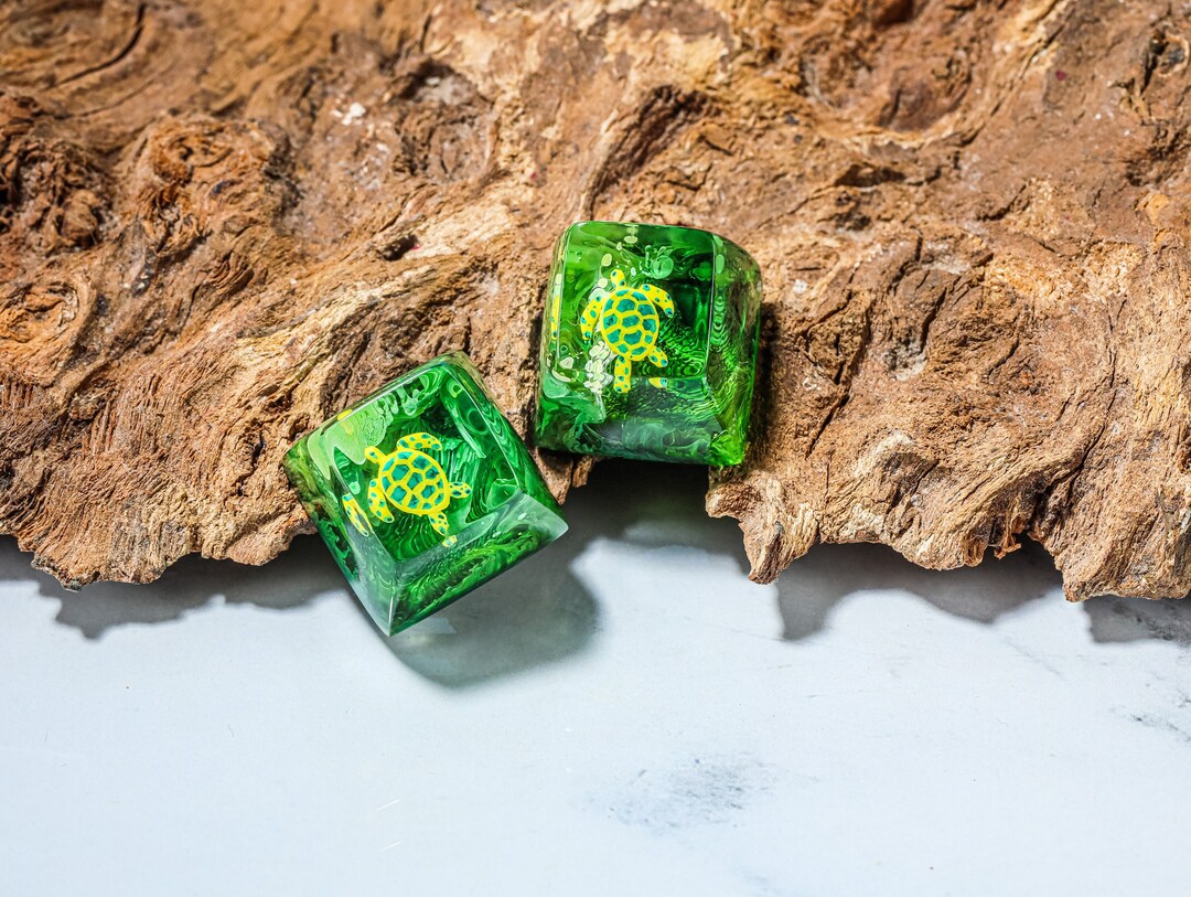Green Turtle SA Profile Keycap, Handmade Artisan Keycap, Custom Keycap ...