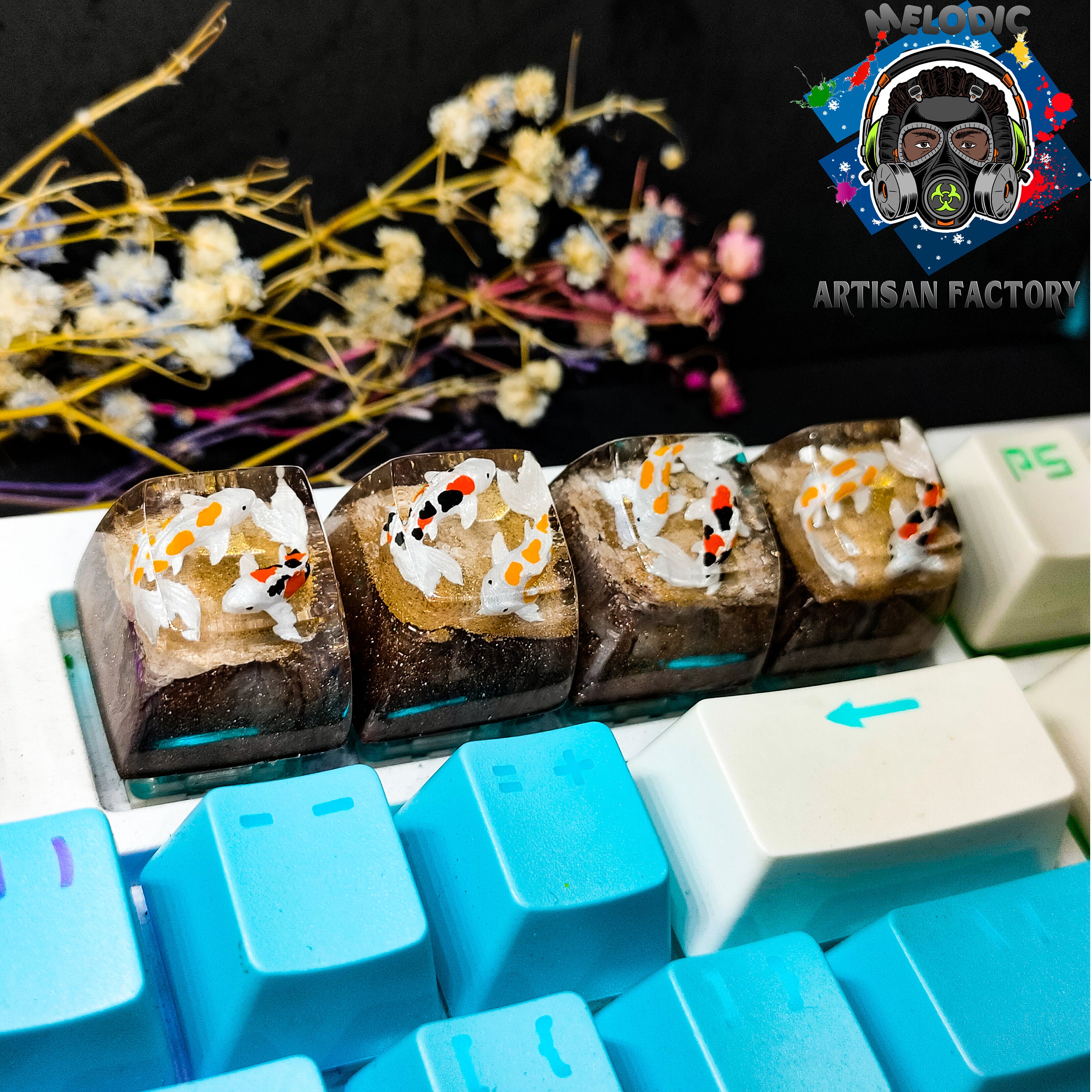 Gold Koi Keycap, Koi Fish Resin Keycaps, Handmade Artisan Keycap ...