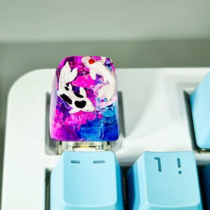 Purple and Blue Koi Keycap, Pink Fish Keycap, Custom Keycap, Artisan ...
