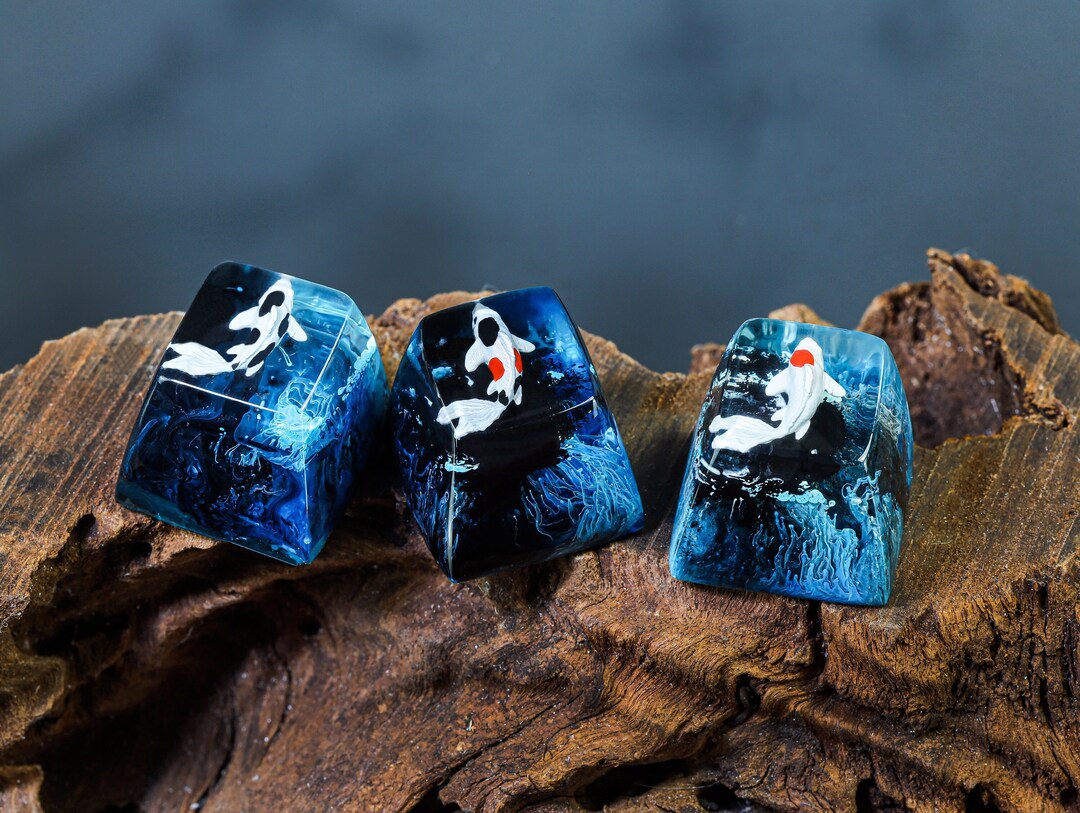 Blue Koi Keycap, Koi Fish for Cherry Mx Keycap, Custom Keycap, Artisan ...