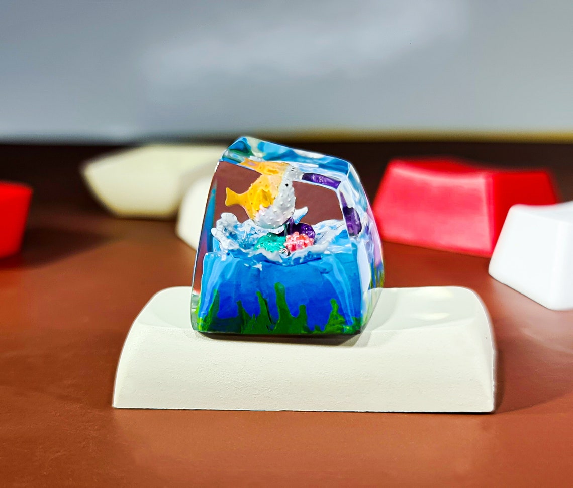 Puffer Fish and Diver Keycap Fish Keycap Custom Keycap - Etsy