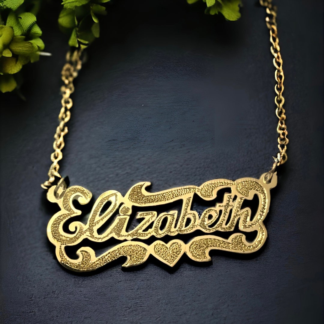 14K, 10K Big Size of Solid Gold Name Pendant Diamond Cut Engraved by ...