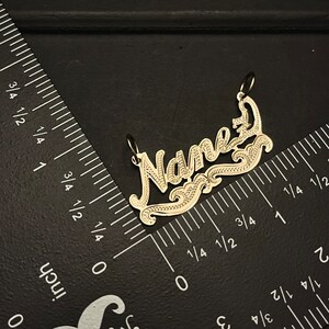 Exquisite Retro Style 14K, 10K Solid Gold Personalized Name Pendant ...