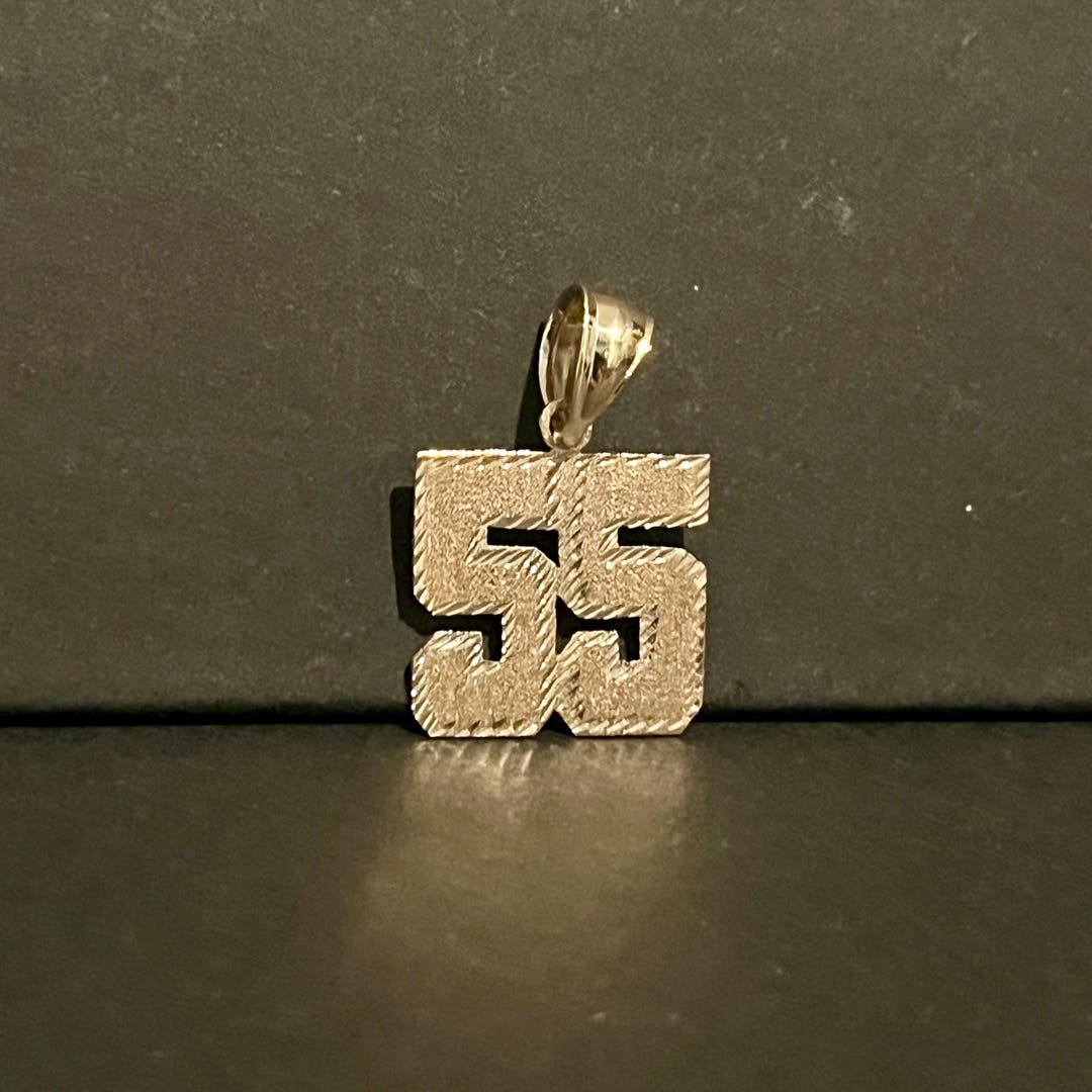 14K, 10K Gold Handmade Personalized Custom 3 Digits Number Pendant ...