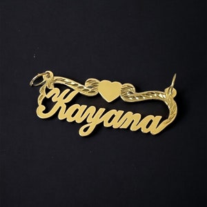 14k or 10K Solid Gold Personalized Handmade Name Pendant, Custom Name ...