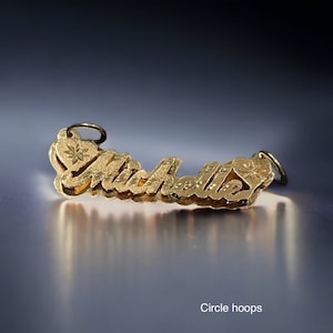 14K or 10K Solid Gold Double Plated Name Plate, 3D Name Pendant , Pop ...