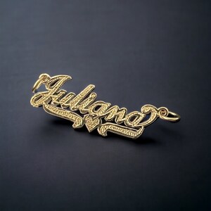 14K, 10K Solid Gold Personalized Custom Name Pendant With Diamond Cut ...