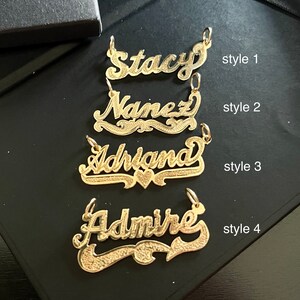 14K, 10K Solid Gold Personalized Custom Name Pendant With Diamond Cut ...